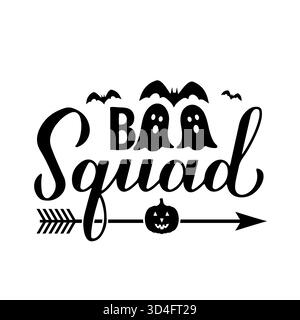 Scary squad calligraphy hand lettering. Funny Halloween quote. Vector ...