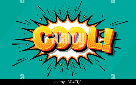 A template for cartoon comics with the text "cool" in a speech bubble ...