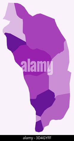 Map of Dominica with regions. Just a simple country border map with ...