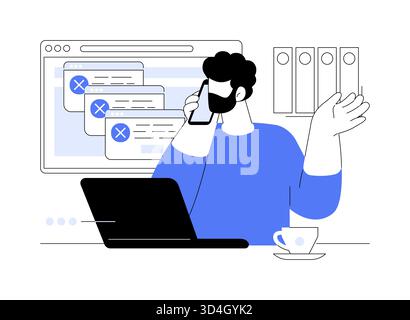 Calling support specialist isolated cartoon vector illustrations Stock ...