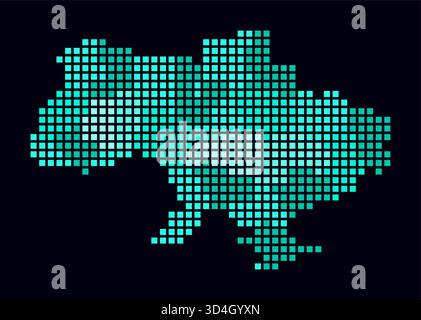 Pixel map of Ukraine dark shape. Mosaic vector illustration Stock ...