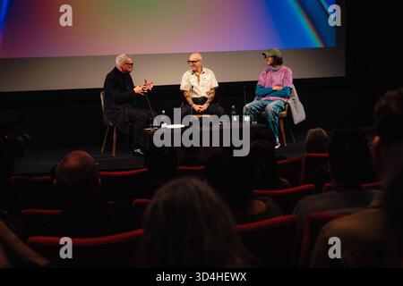 Mark Kermode interviews Daniel Day-Lewis and Ronan Day-Lewis on stage ...