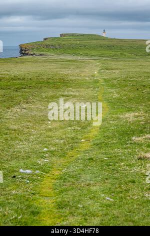 Noup Head cliffs and lighthouse, Orkney Isles Stock Photo - Alamy