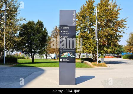 Inglewood, California: Totem with Directions and Map at SoFi Stadium ...