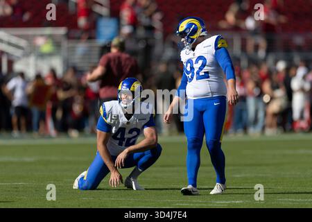 Los Angeles Rams kicker Harrison Mevis kicks a field goal during the ...