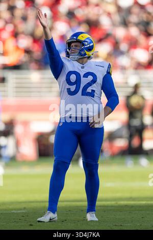 Los Angeles Rams kicker Harrison Mevis kicks a field goal during the ...