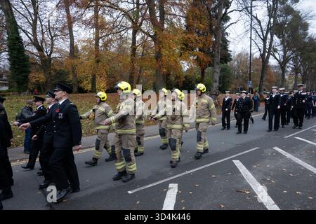 Remembrance Sunday parade, Warwick Road, Coventry, West Midlands ...