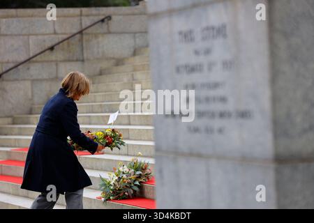 Victorian Premier Jacinta Allan during a press conference in Footscray ...