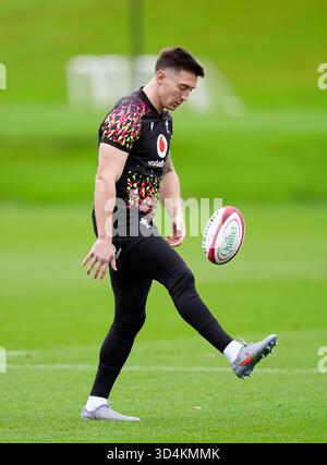 Wales' Josh Adams during a training session at the Vale Resort, Hensol ...