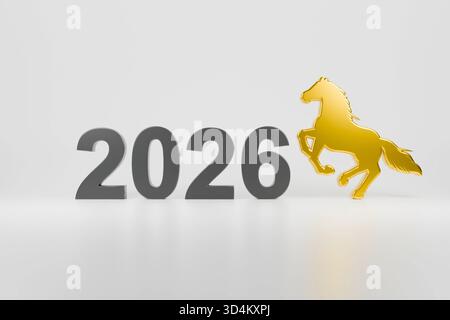 The golden horse, the symbol of 2026, gallops forward to welcome the ...