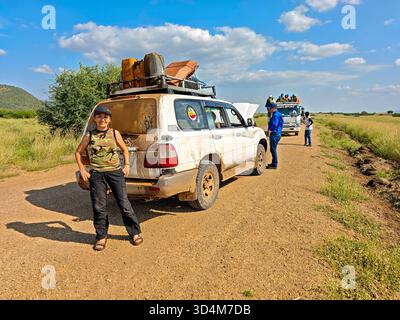 Omo National Park, Ethiopia - 12 August 2025: tourist car at Omo ...