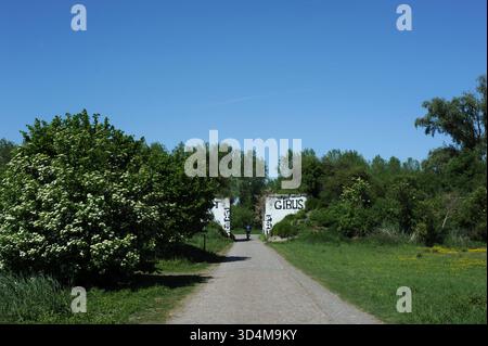 The cobbled path of Pont Gibus in Wallers, near the Trouee d Arenberg ...