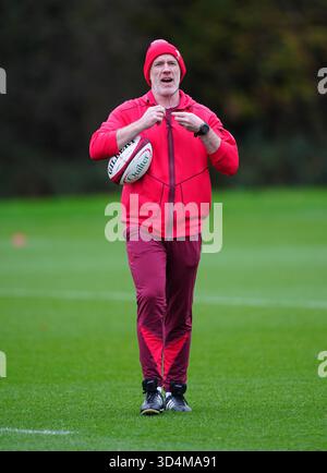 Wales head coach Steve Tandy on the pitch before the Quilter Nations ...