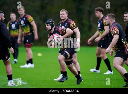 Wales' Harri Deaves during a training session at Vale Resort, Hensol ...