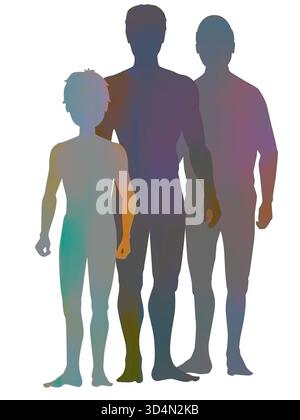 Three generations of men. Family silhouette 016240 055 Stock Photo - Alamy