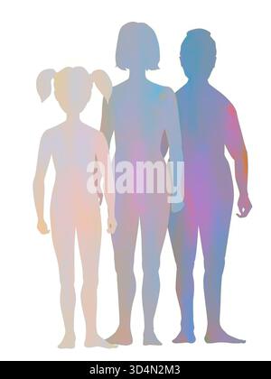 Three generations of women. Family silhouette 016240 084 Stock Photo ...