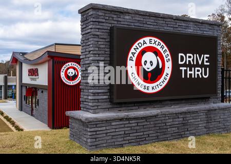 Sign with logo for Panda Express Chinese cuisine restaurant, Lafayette ...