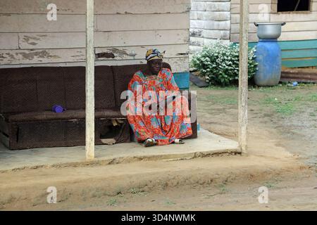 Traditional Fang village on the mainland of Equatorial Guinea Stock ...