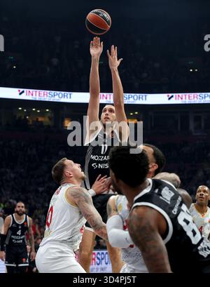 Belgrade, Serbia. 11th Nov, 2025. AS Monaco's Nemanja Nedovic reaction ...