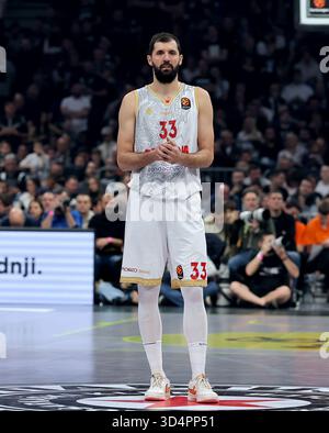 Belgrade, Serbia. 11th Nov, 2025. AS Monaco's Nemanja Nedovic reaction ...