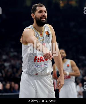 Belgrade, Serbia. 11th Nov, 2025. AS Monaco's Nemanja Nedovic reaction ...