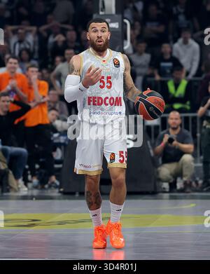 Belgrade, Serbia. 11th Nov, 2025. AS Monaco's Nemanja Nedovic reaction ...