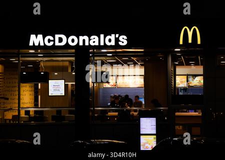 People seen outside the American fast food chicken restaurant chain ...