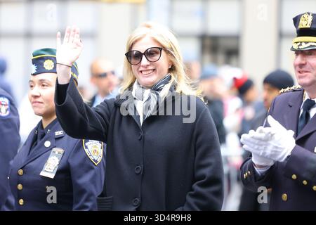 NYPD Commissioner Jessica Tisch marches in the Veterans Day Parade in ...