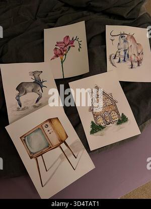 Flat lay design of creative interior design moodboard composition with ...