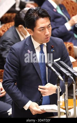 Japanese Defense Minister Shinjiro Koizumi (right) and New Zealand ...