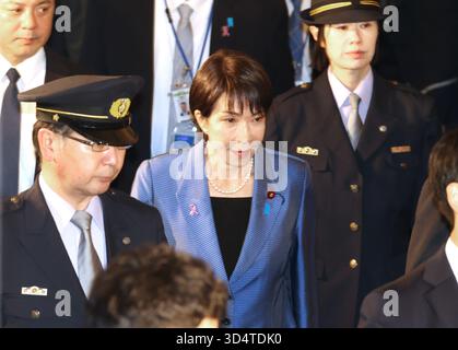 Japanese Prime Minister Sanae Takaichi speaks to the media at her ...