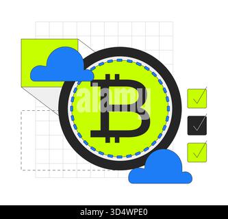 Blockchain Technology, Cryptocurrency Vector Onboarding Mobile App Page ...