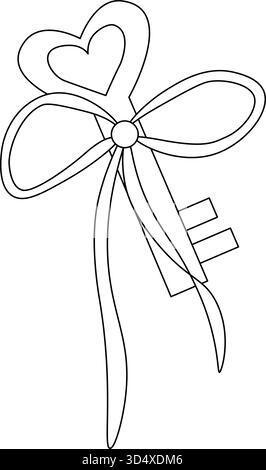 Heart key clipart, Valentine's illustration vector Stock Vector Image ...