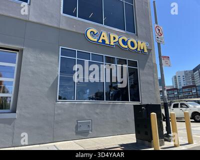 Capcom logo on office building facade in South Beach, San Francisco ...