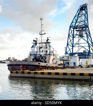The Port of Lobito, the largest port in the center of Angola Stock ...