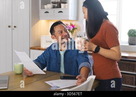 Negotiation, Analysis, Discussion, Asian woman economist and marketer ...