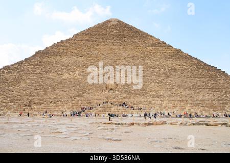 Pyramid of Khafre with tourists for a sense of scale and how huge it is ...