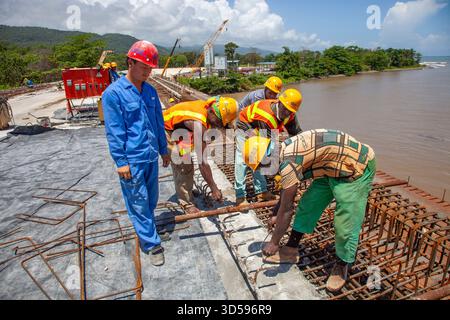 Jamaica, a new bridge over the Rio Grande is being build by a chinese ...