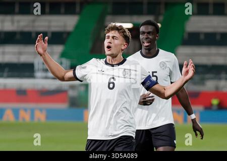 1:5 Goal, celebration, from left Harry Kane, Jamal Musiala, goal scorer ...
