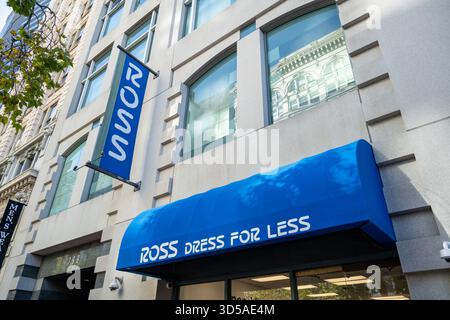 Vertical sign for Ross dress for less on exterior of historic building ...