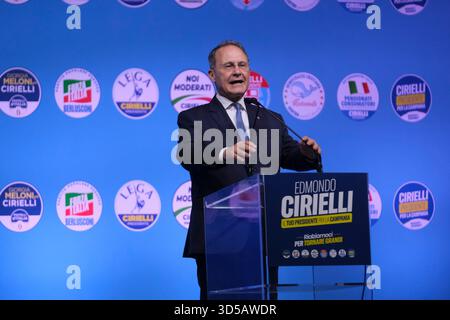 Edmondo Cirielli, the centre-right coalition's candidate for governor ...