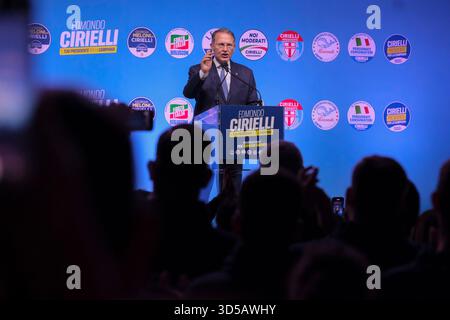 Edmondo Cirielli, the centre-right coalition's candidate for governor ...