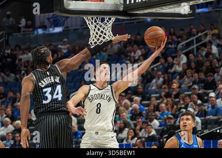Brooklyn Nets guard Egor Demin (8) dunks during the first half of an ...