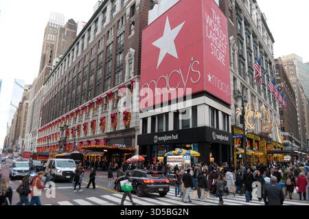 A Macy’s department store is seen decorated in Christmas decorations in ...