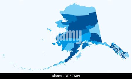 Map of Alaska with counties. Just a simple state border map with county ...