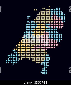 Netherlands dotted map. Digital style map of the country on white ...