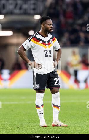 November 23 2025: Ridle Baku of RB Leipzig controls the ball during a 1 ...