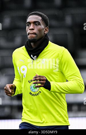 19, Michael Adu-Poku of Barrow AFC looks around during the Sky Bet ...