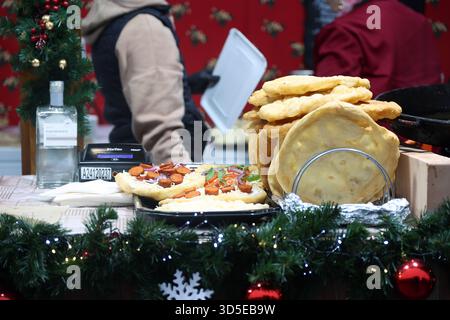Traditional Hungarian Langos at the Budapest Christmas Market Stock ...