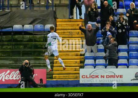 Charlie Whitaker of Tranmere Rovers FC scores his side's first goal ...